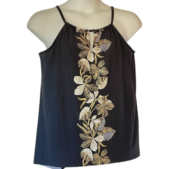 Miraclesuit | Swim | Miraclesuit Tankini Top Flowy Black With White And ...